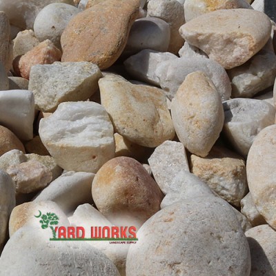 Large White River Rock 1 inch+ - Yard Works Landscape Supply